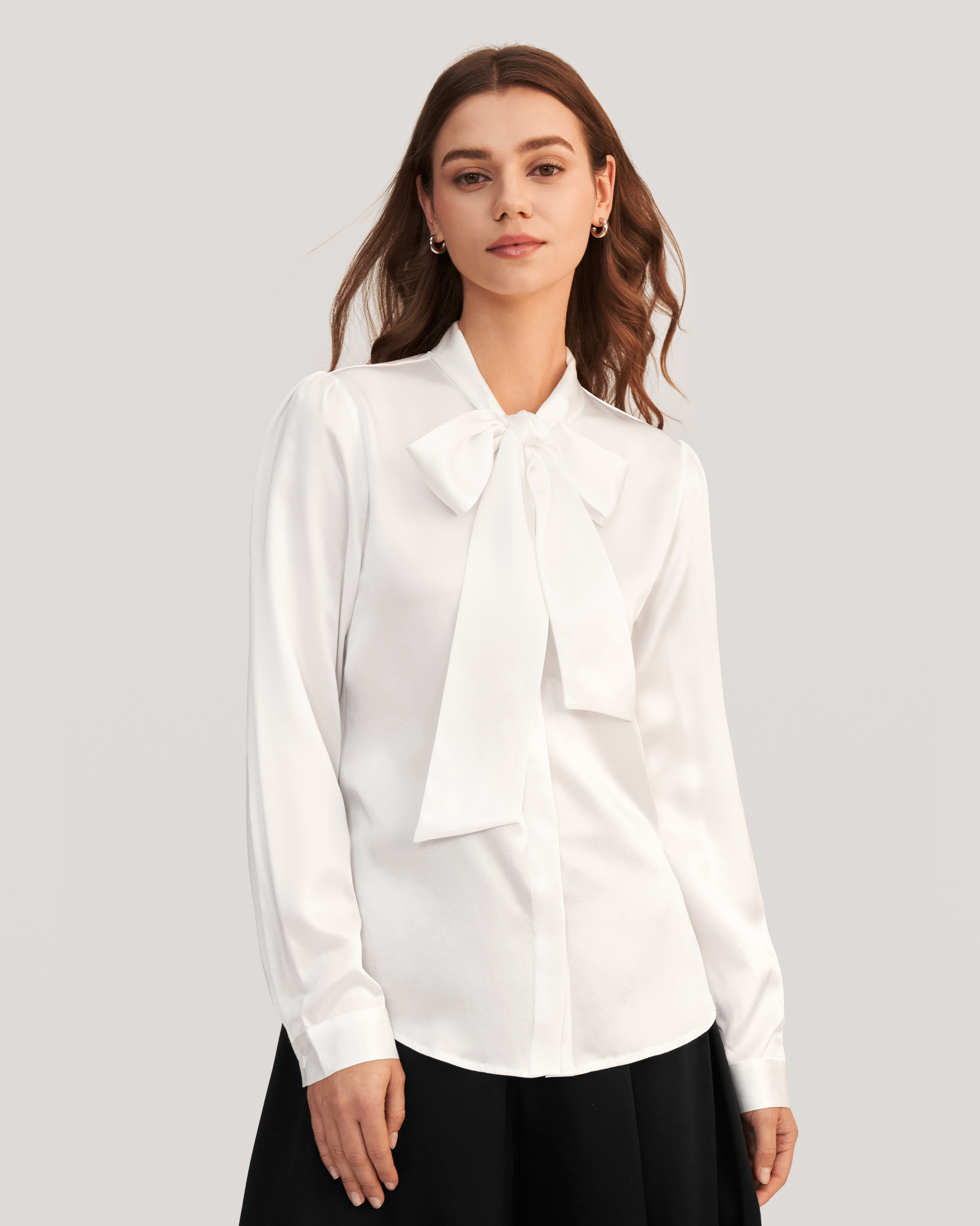 Silk Blouse Shirt Chic Sophisticated Work Appropriate 100% Silk Nature