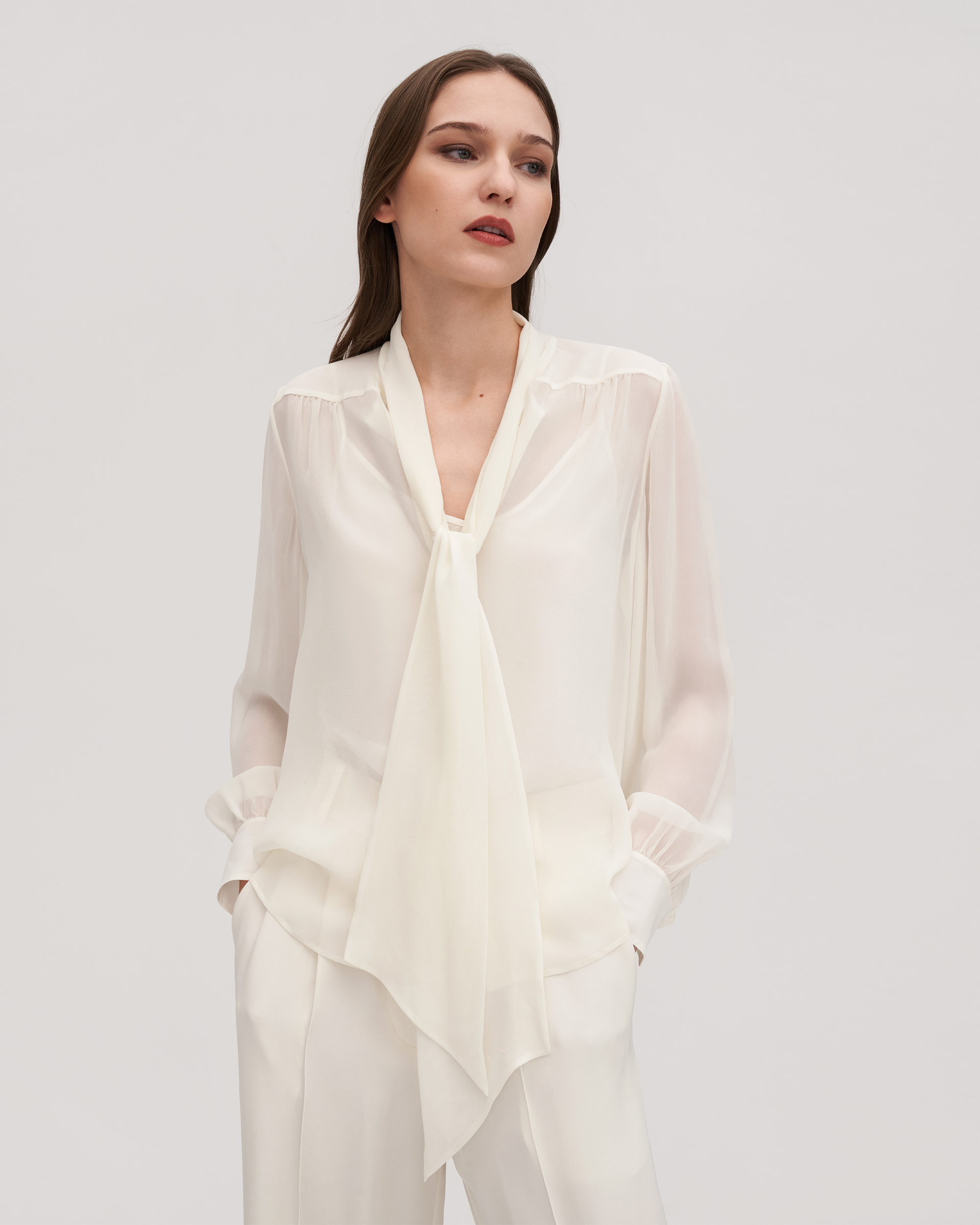 Silk Blouse Shirt Chic Sophisticated Work Appropriate 100% Silk Nature