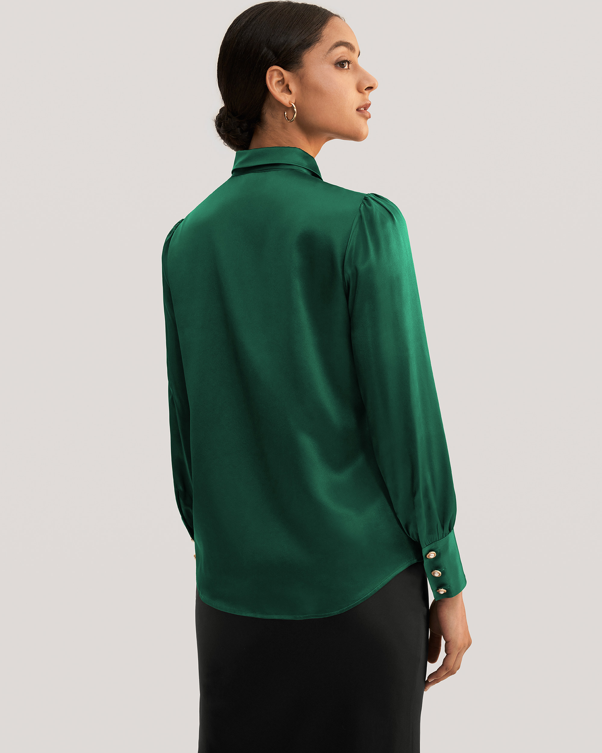 Silk Blouse Shirt Chic Sophisticated Work Appropriate 100% Silk Nature