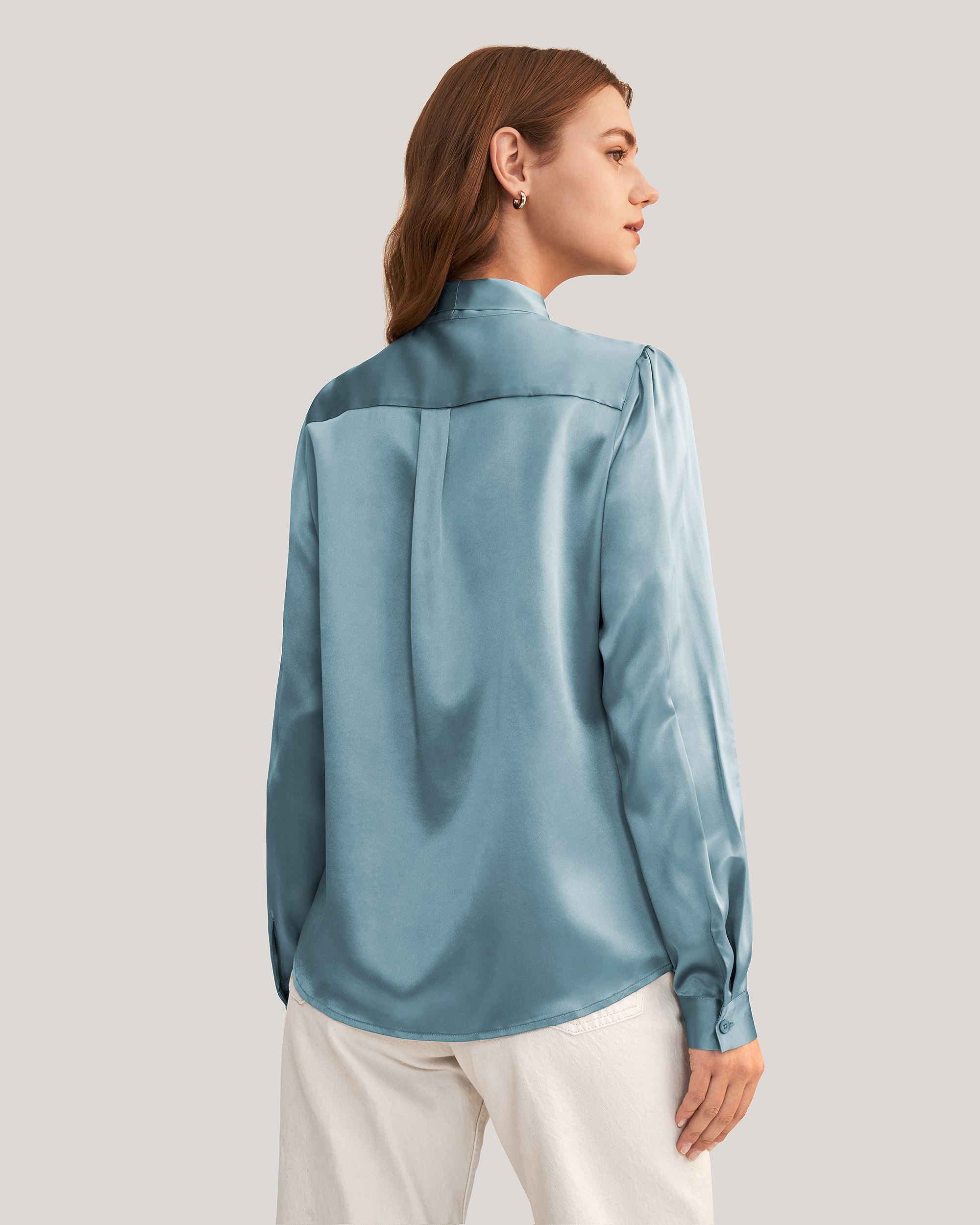 Silk Blouse Shirt Chic Sophisticated Work Appropriate 100% Silk Nature