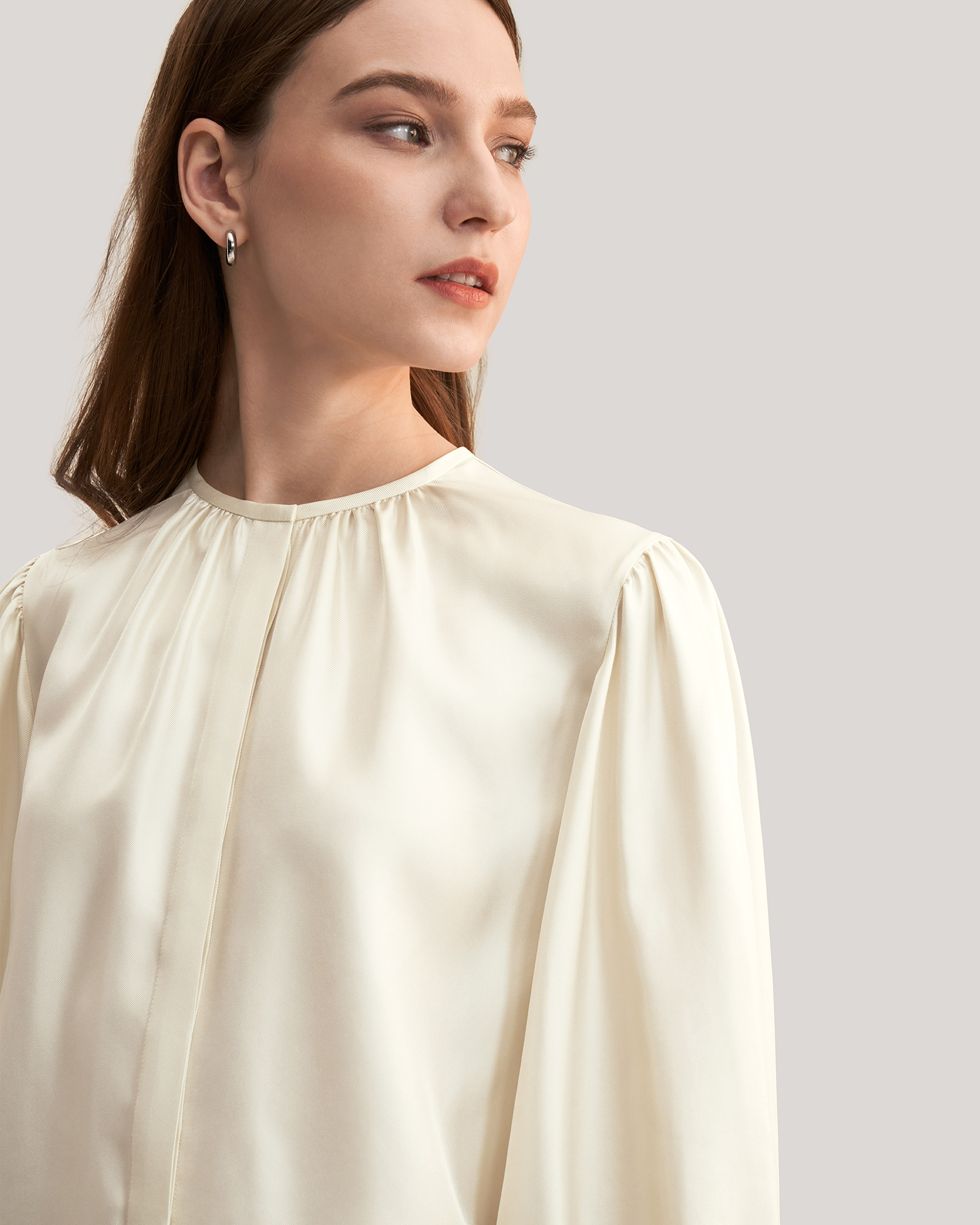 Silk Blouse Shirt Chic Sophisticated Work Appropriate 100% Silk Nature