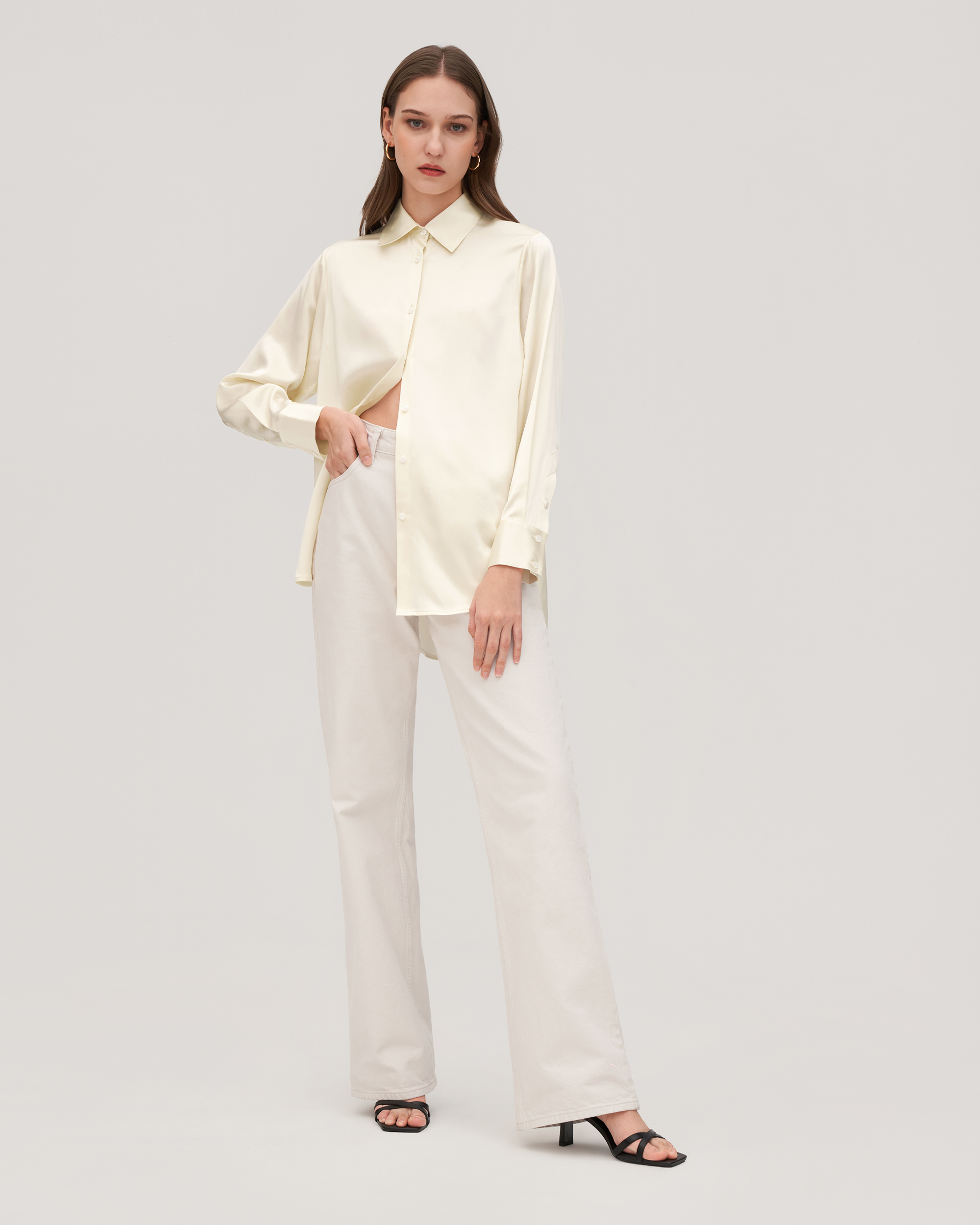 Silk Blouse Shirt Chic Sophisticated Work Appropriate 100% Silk Nature